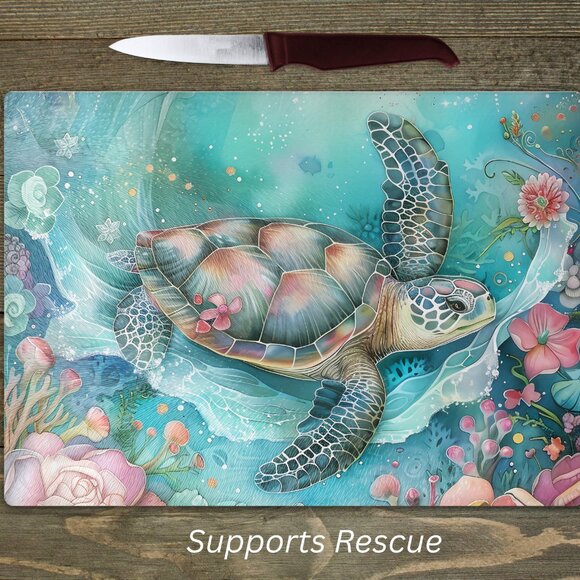 Hand Crafted | Kitchen | 3d Sea Turtle Kitchen Textured Tempered Glass ...